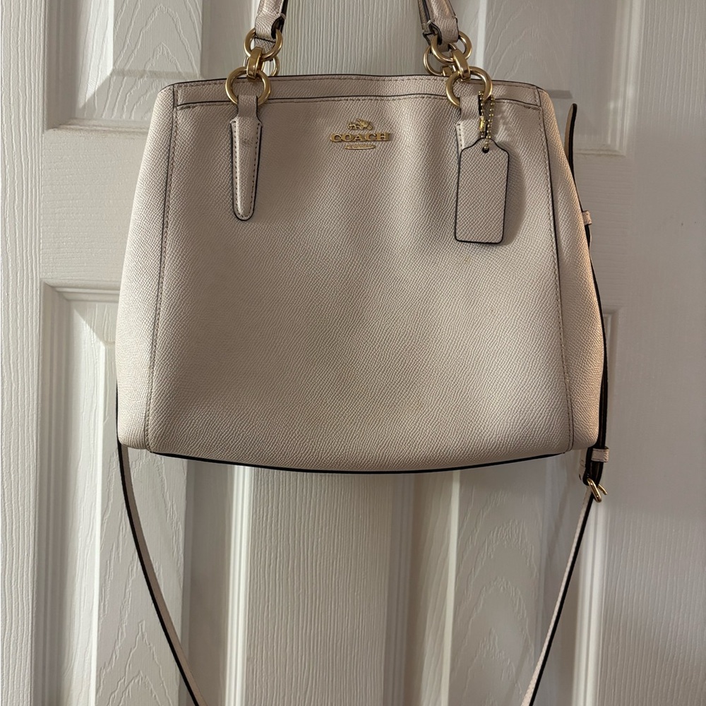 Coach Cream Leather Tote Bag - Gem